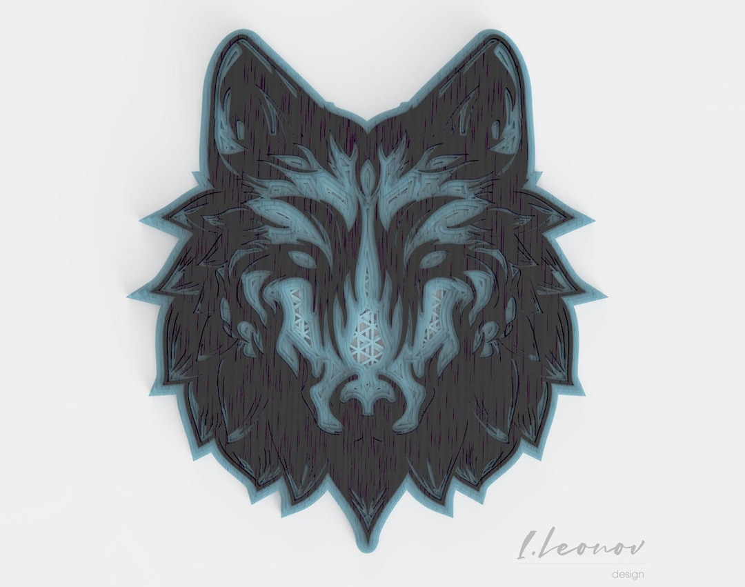 Multilayer Laser Cut File, Layered Wolf , SVG Ai EPS Dxf Laser Cut Wall ...