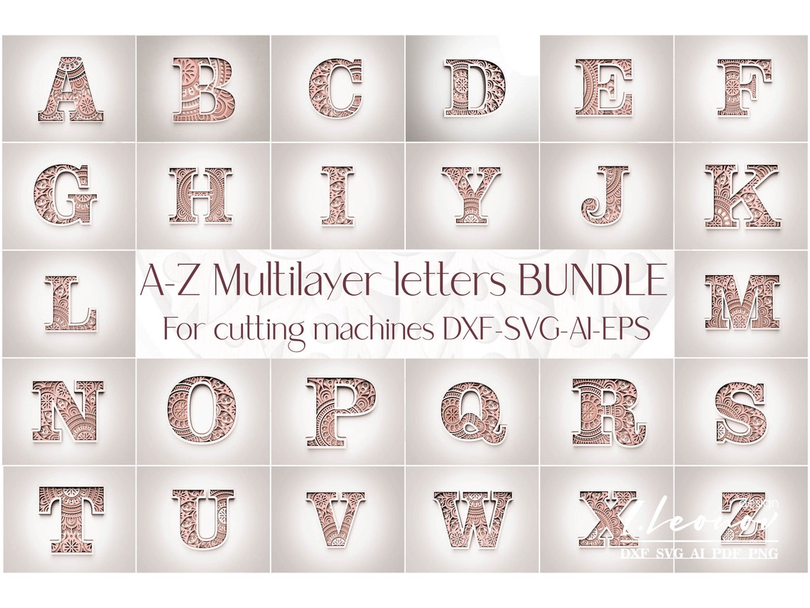Laser Cut DXF Letter A-Z DXF Alphabet Letter A-Z Laser Cut - Etsy