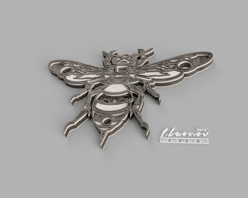 Steampunk Bee Multilayer Project for Laser Cutting. Digital Layer Wall ...