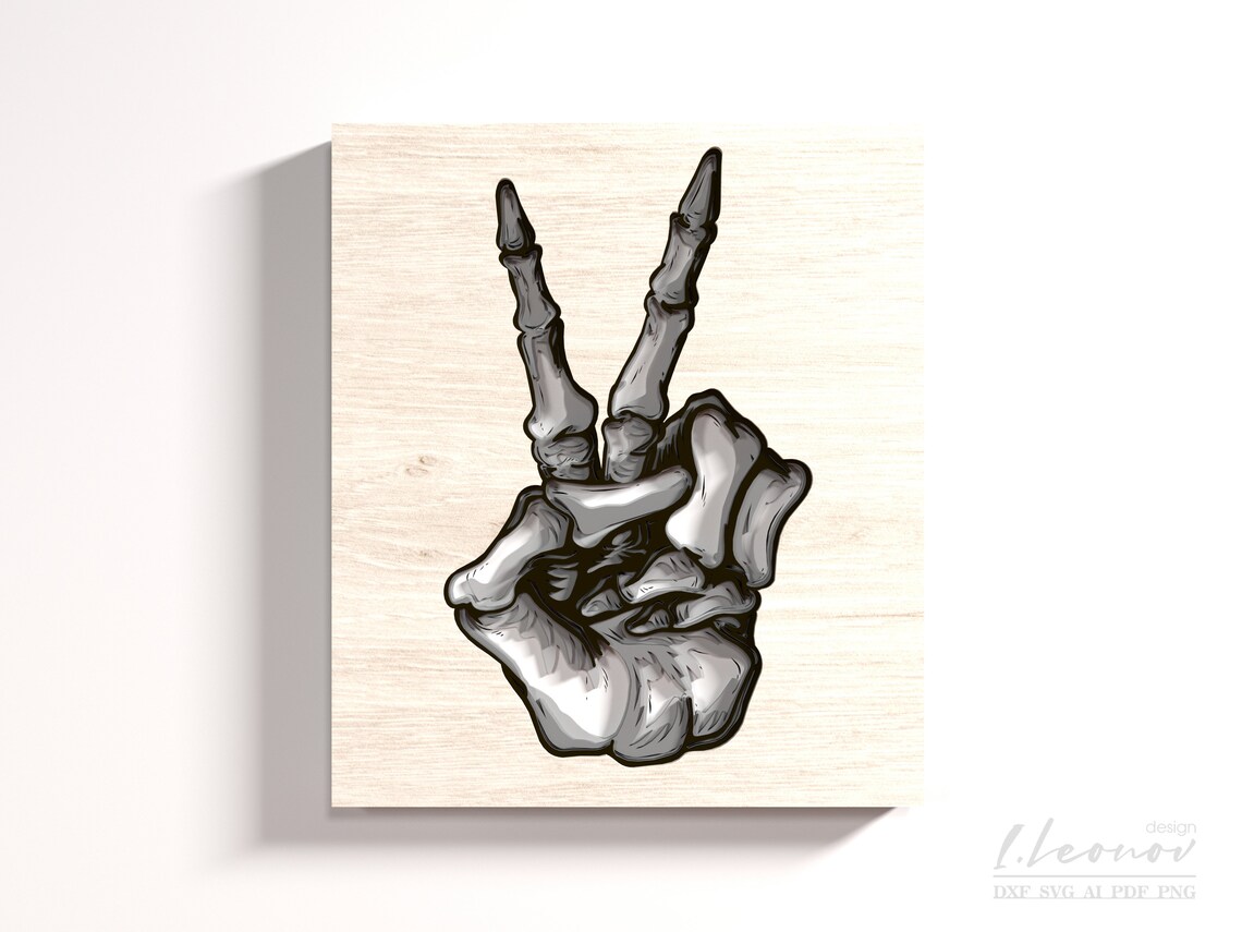 Multilayer Laser Cut File Skeleton Hand Haloween Laser Cut | Etsy