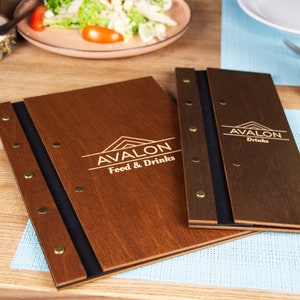 Personalized Menu Folder With Leather Strap Table Menu Holder Custom ...