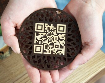 Table QR Code Sign QR Code Stand Tabletop Sign Small Bussiness Qr Code ...