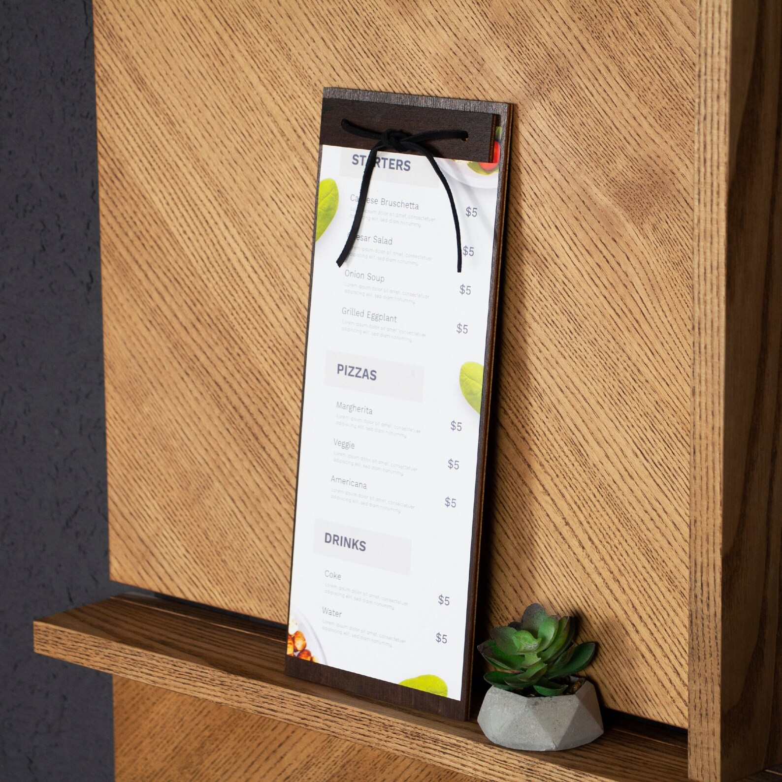 Restaurant Menu Board Wooden Menu Holder Menu Cover Engraved Menu ...