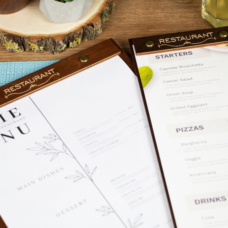 Custom Menu Board Restaurant Menu Folder Personalized Menu - Etsy