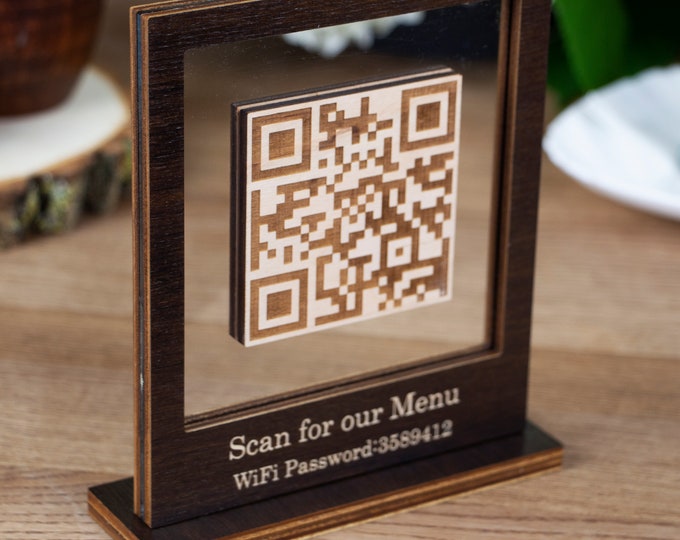 Scan for Menu Sign Custom QR Code Menu QR Code Tabletop Sign Scan for ...