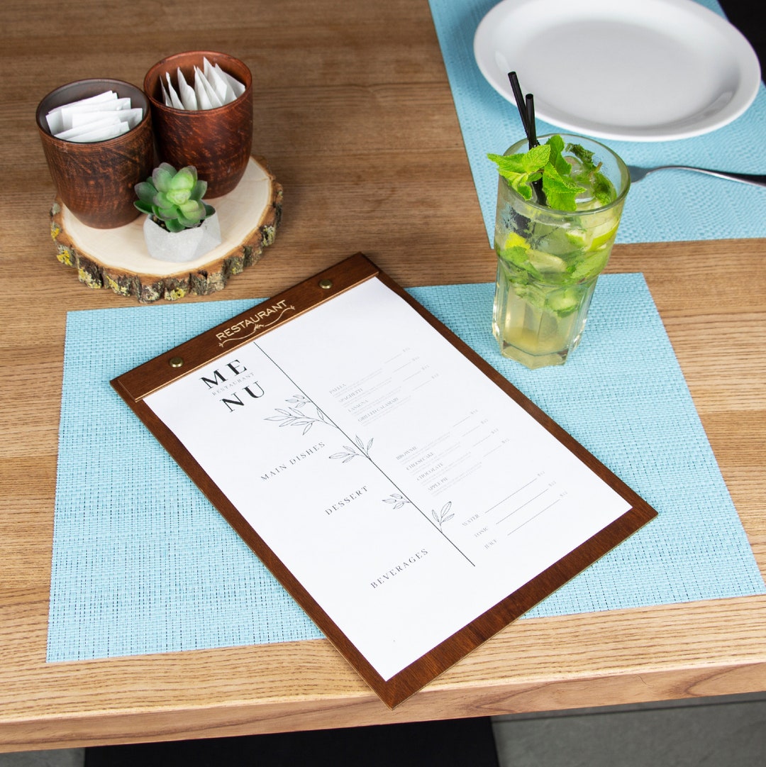 Restaurant Menu Holder Wooden Menu Board Table Menu Folder Custom Menu ...