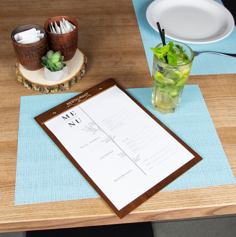 Restaurant Menu Holder Wooden Menu Board Table Menu Folder Custom Menu ...