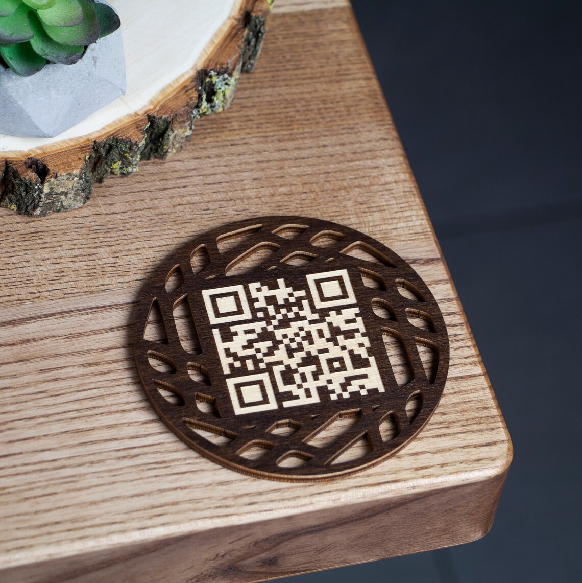 Restaurant QR Code Menu Custom QR Code Sign With Logo Wooden - Etsy