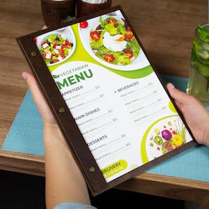 Table Menu Folder Restaurant Menu Holder Wood Menu Board Custom Menu ...