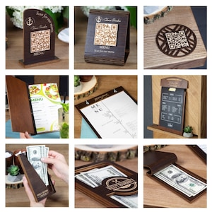Table Menu Folder Restaurant Menu Holder Wood Menu Board Custom Menu ...