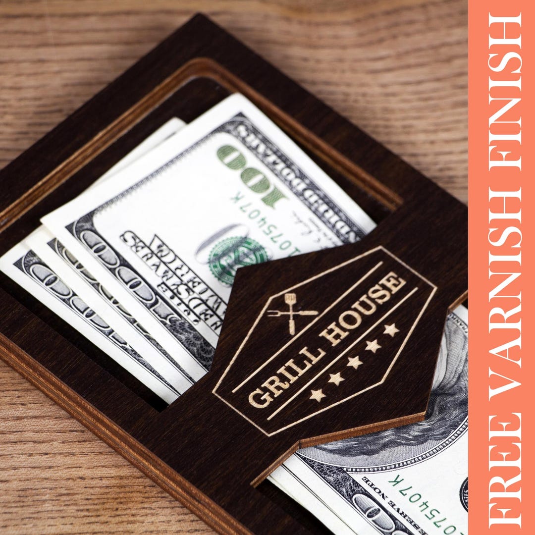 Wooden Check Presenter Restaurant Receipt Holder Custom Check Presenter ...