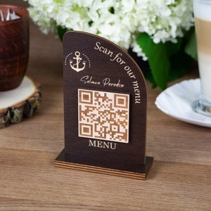 Custom Qr Code Sign Qr Code Tabletop Sign Restaurant QR Code Menu ...