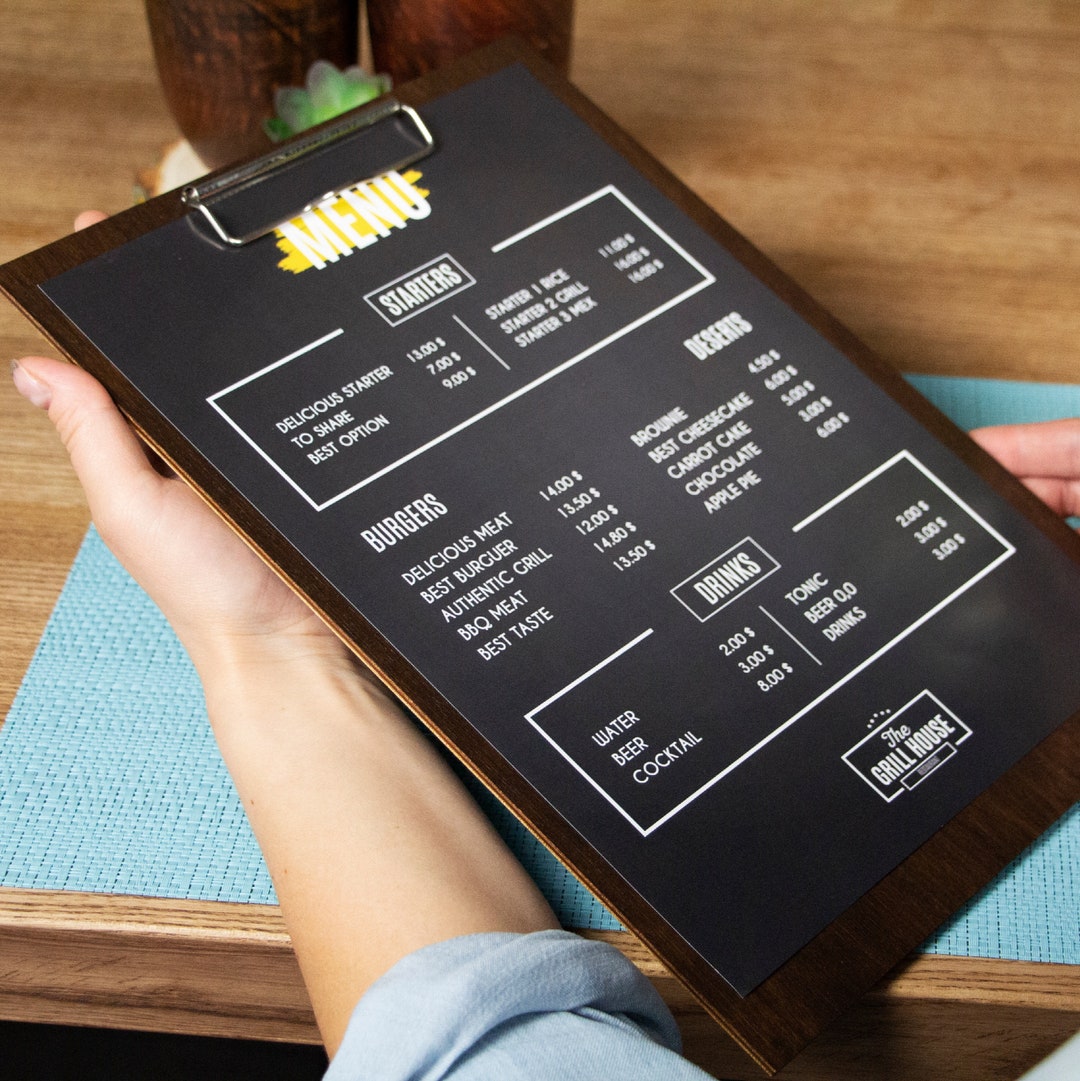 Restaurant Menu Board Table Menu Folder Table Menu Stand Bar Menu ...