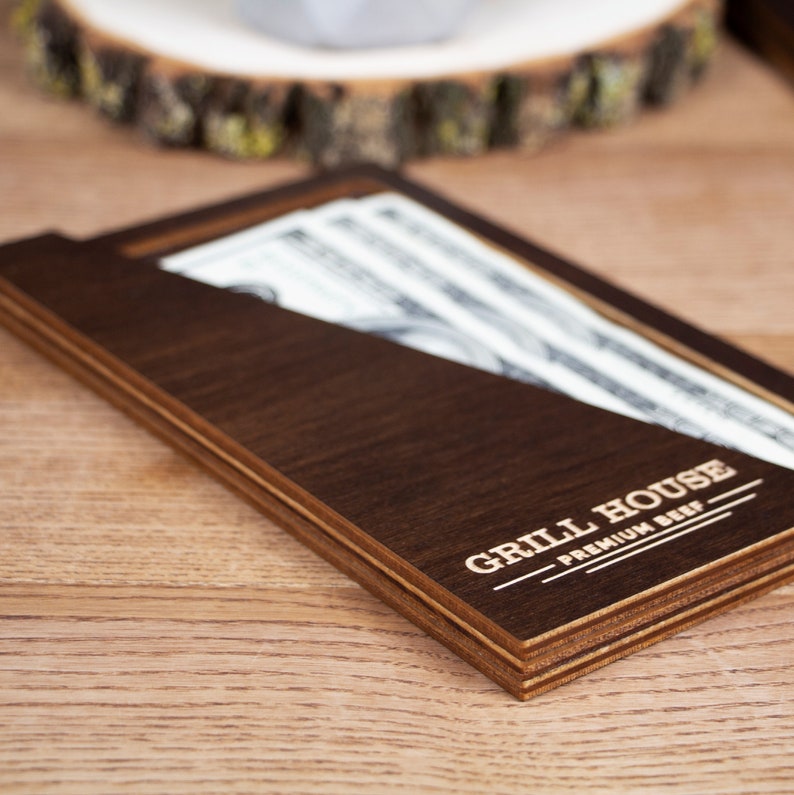 Wooden Check Presenter Custom Check Presenter Restaurant Bill Holder ...