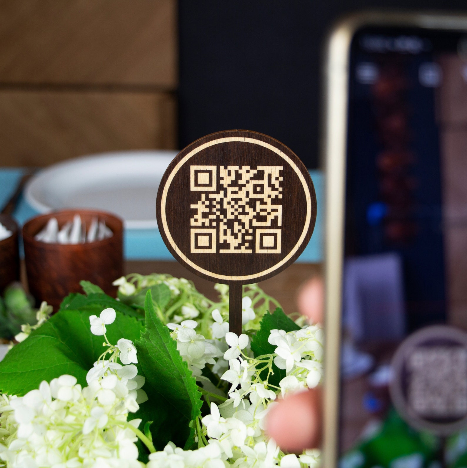 Custom QR Code Sign QR Code Menu Wifi Sign Restaurant QR Code Menu Cage ...