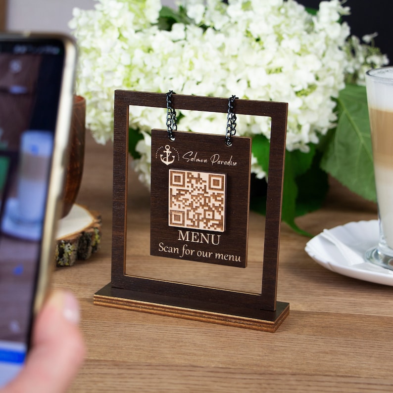 Unique Table QR Code Sign Restaurant QR Code Menu Stand Small Bussiness ...