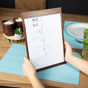 Custom Menu Board Restaurant Menu Folder Personalized Menu Cover Wood ...