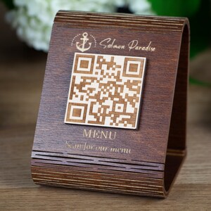 Scan for Menu Sign Custom QR Code Menu QR Code Tabletop Sign Scan for ...