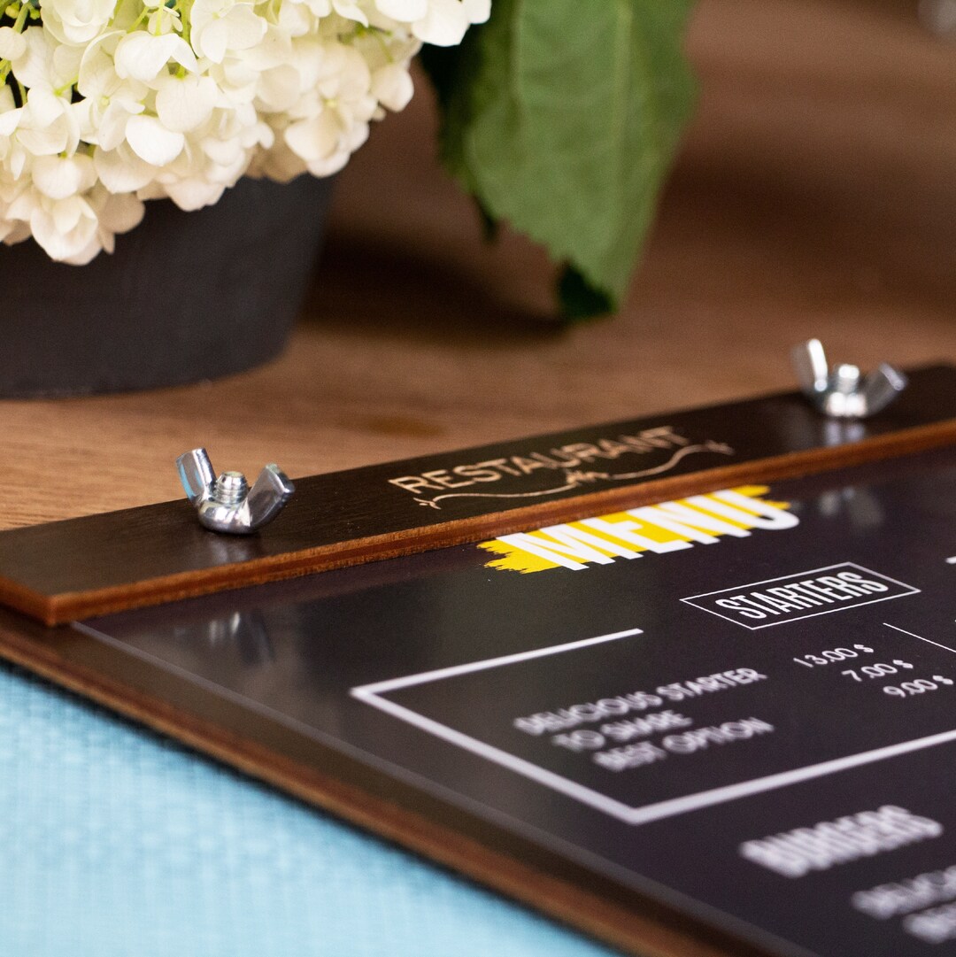 Loft Menu Holder Wooden Menu Board Restaurant Menu Holder Personalized ...