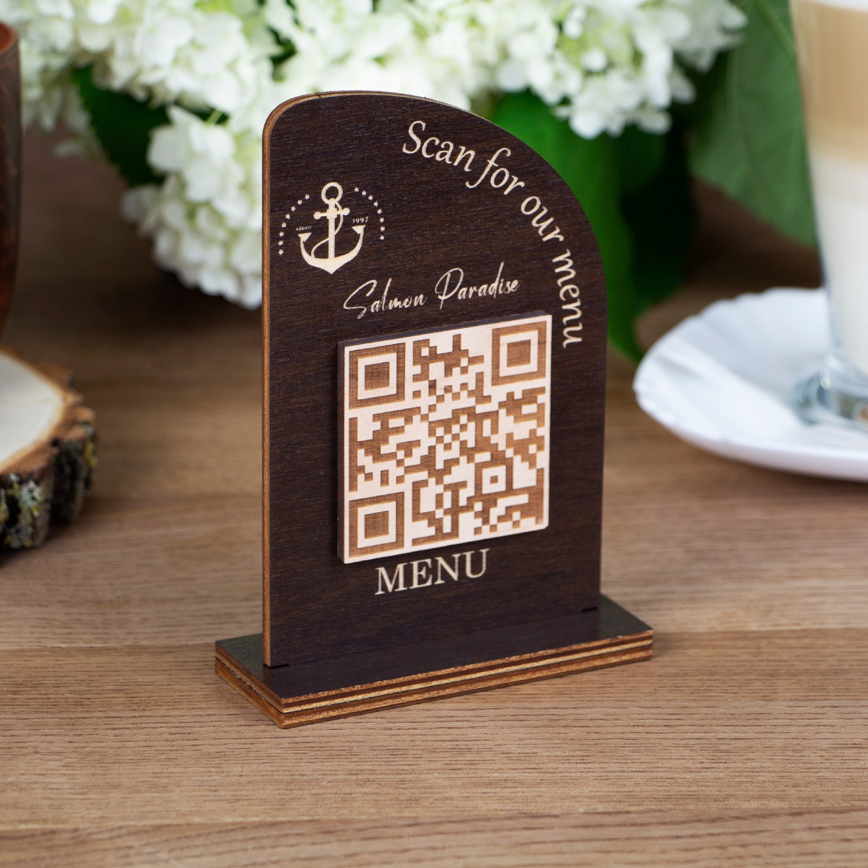 Custom Qr Code Sign Qr Code Tabletop Sign Restaurant QR Code Menu ...