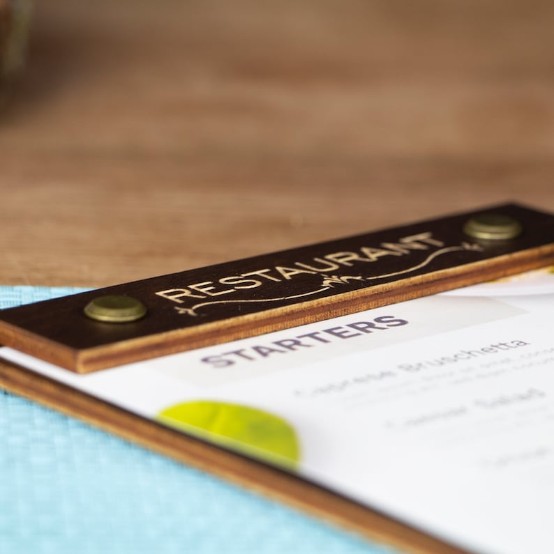 Custom Menu Board Restaurant Menu Folder Personalized Menu Cover Wood ...