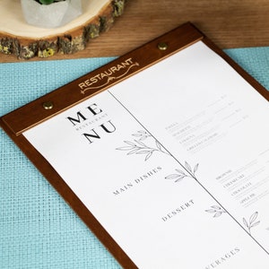 Restaurant Menu Holder Wooden Menu Board Table Menu Folder Custom Menu ...