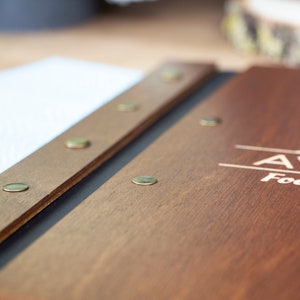 Personalized Menu Folder With Leather Strap Table Menu Holder Custom ...