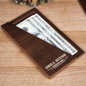 Custom Check Presenter Wooden Check Presenter Receipt Holder Restaurant ...