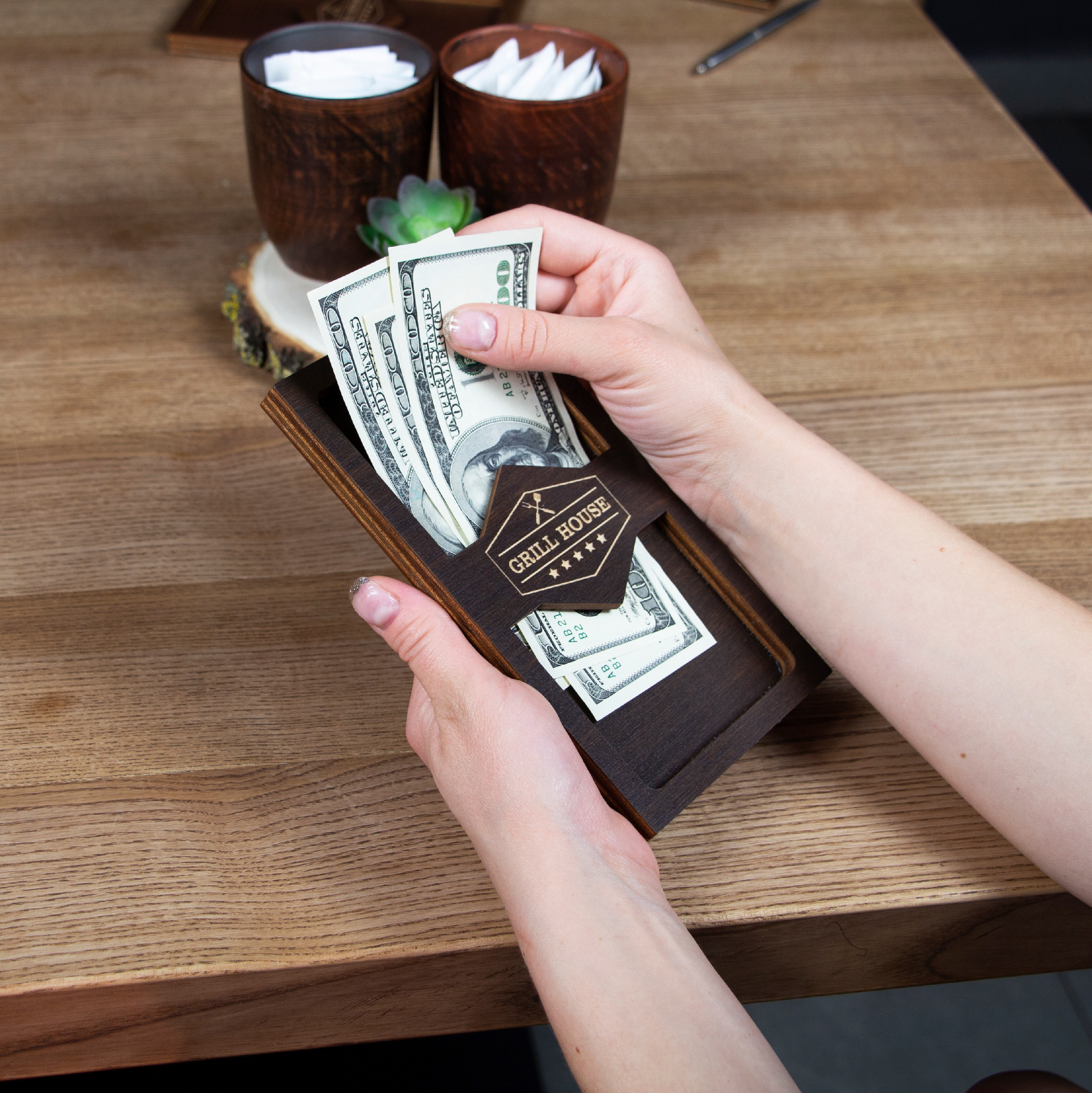 Personalized Check Holder Restaurant Money Holder Coupons - Etsy