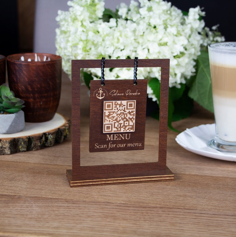 Unique Table QR Code Sign Restaurant QR Code Menu Stand Small Bussiness ...