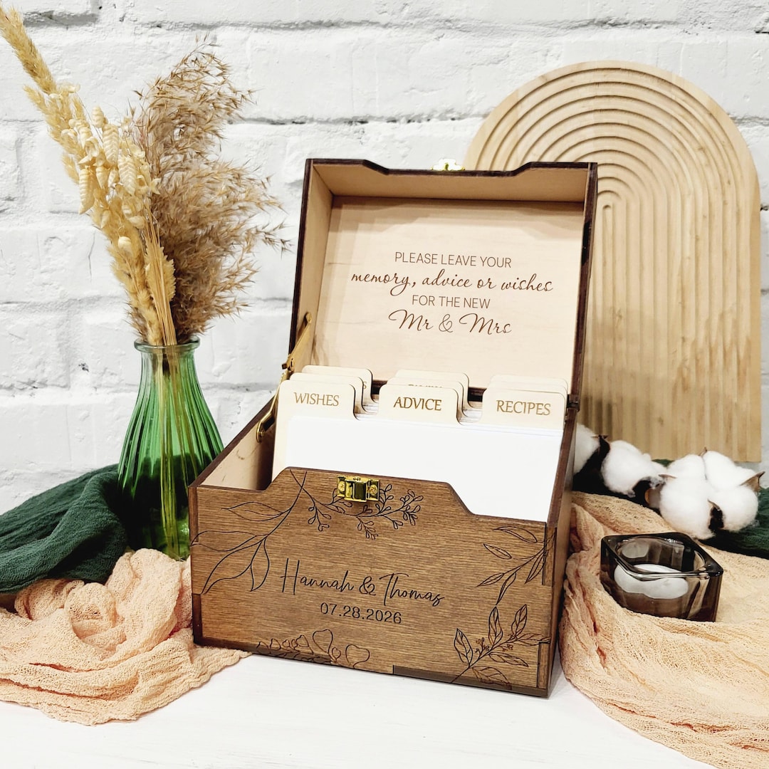 Floral Guest Book Alternative Wishing Well Wedding Card Box With Lock ...