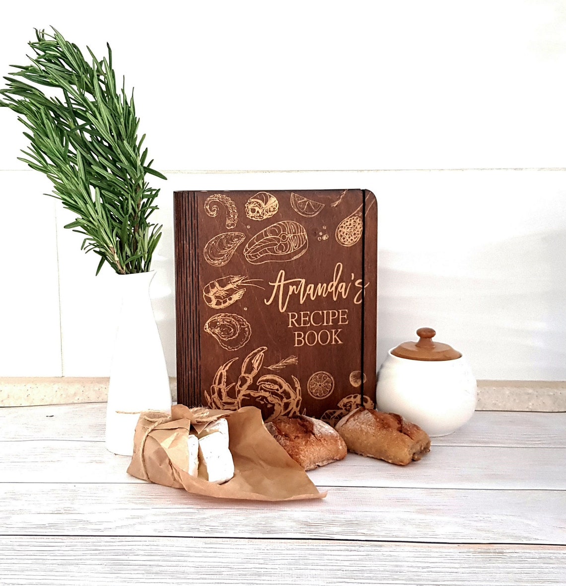 Wooden Recipe Book Chef Gift Cookbook Mother Day Gift for - Etsy