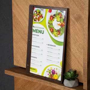 Table Menu Folder Restaurant Menu Holder Wood Menu Board Custom Menu ...