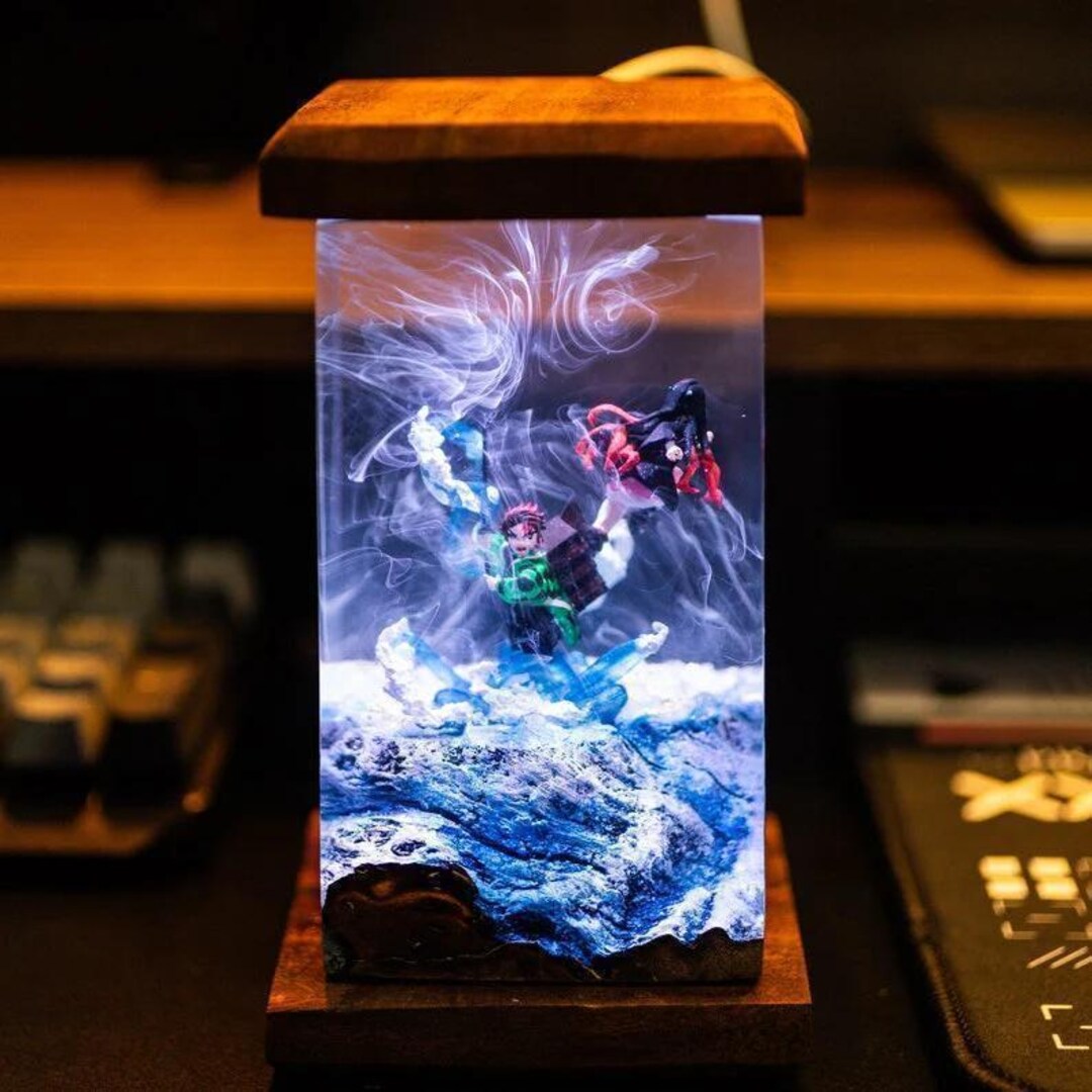 Tanjiro & Nezuko Demon Lamp – Anime Resin Night Light – Gift for Demon ...