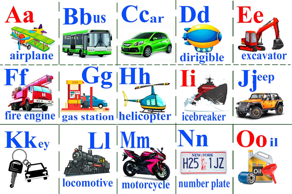 Transport alphabet PDF preschool activities for boys Vehicle | Etsy