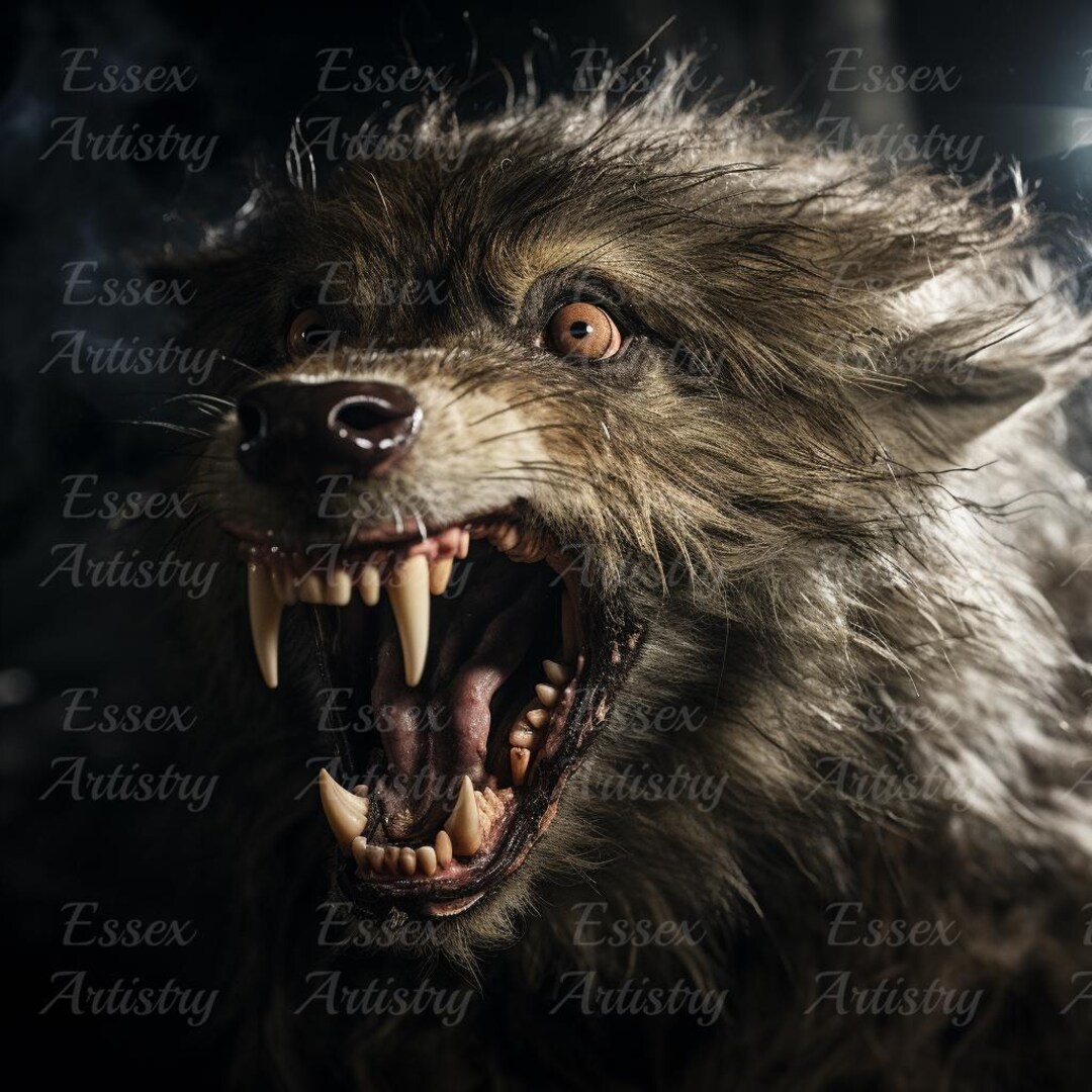 Terrifying Werewolf Snarl Dark Art - Etsy