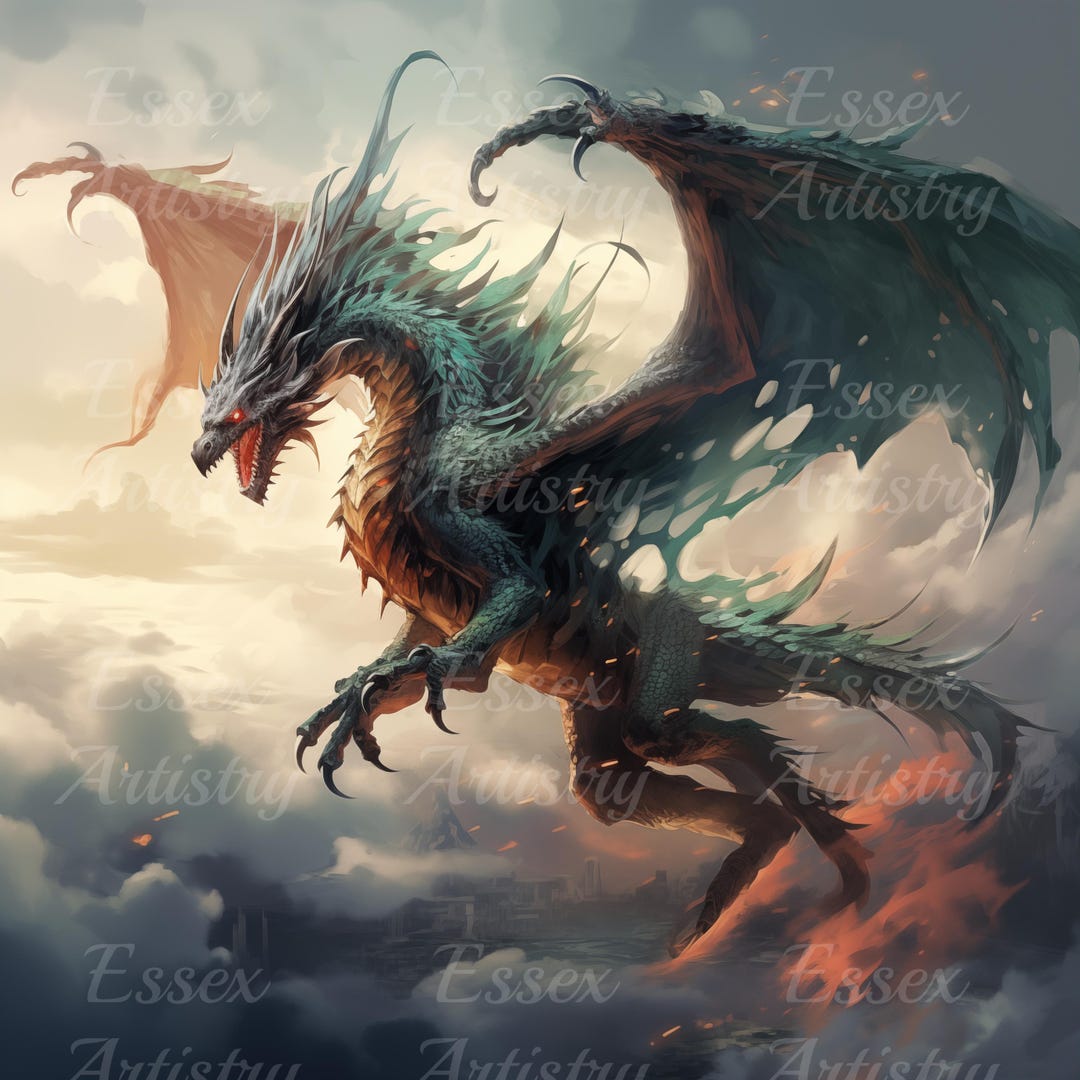 Epic Dragon 4-pack – High-resolution Fantasy Digital Art Download - Etsy