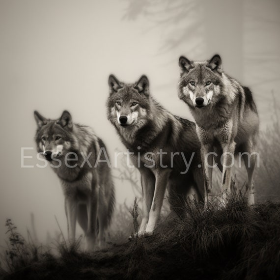 Wolf Pack Black And White Photography