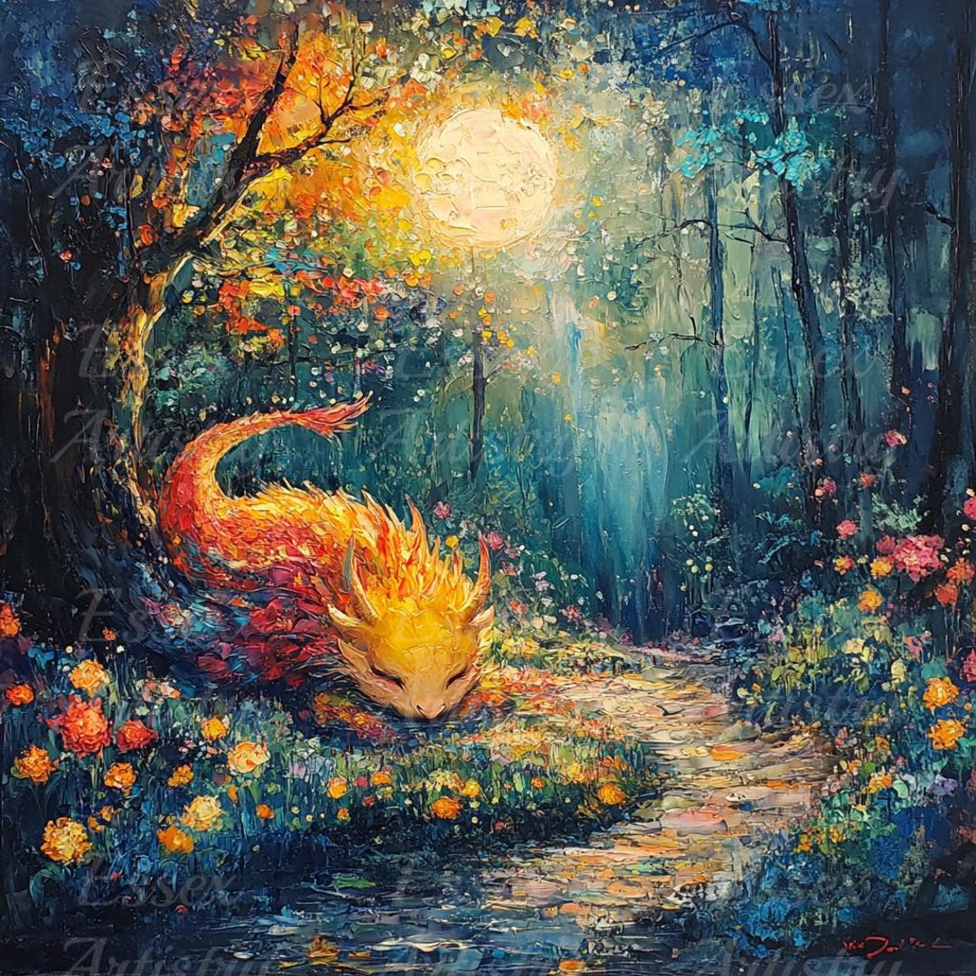 Magical Dragon Fantasy Art Prints – Whimsical Digital Downloads for ...