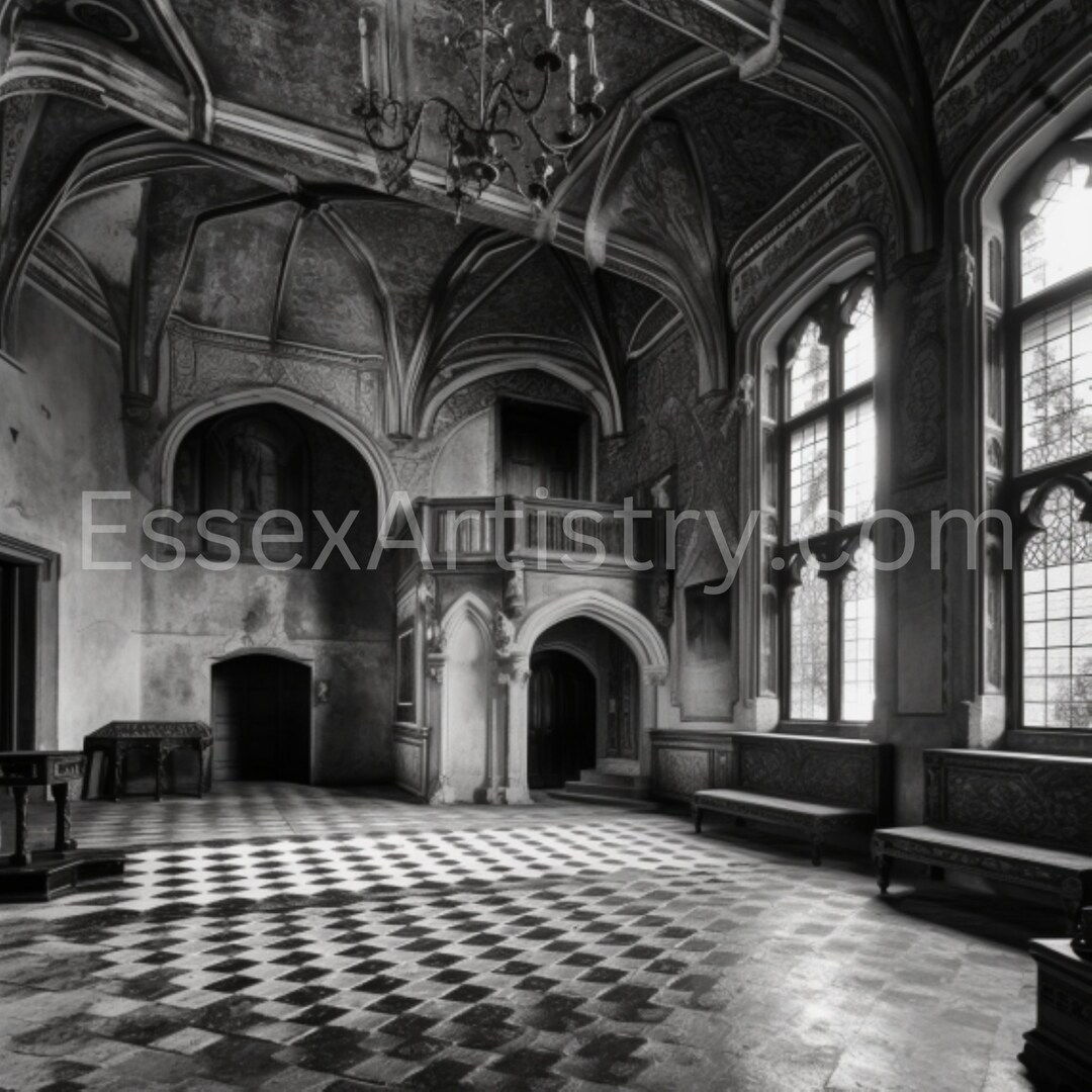 Abandoned Gothic Castle Interior Castle Art Png - Etsy