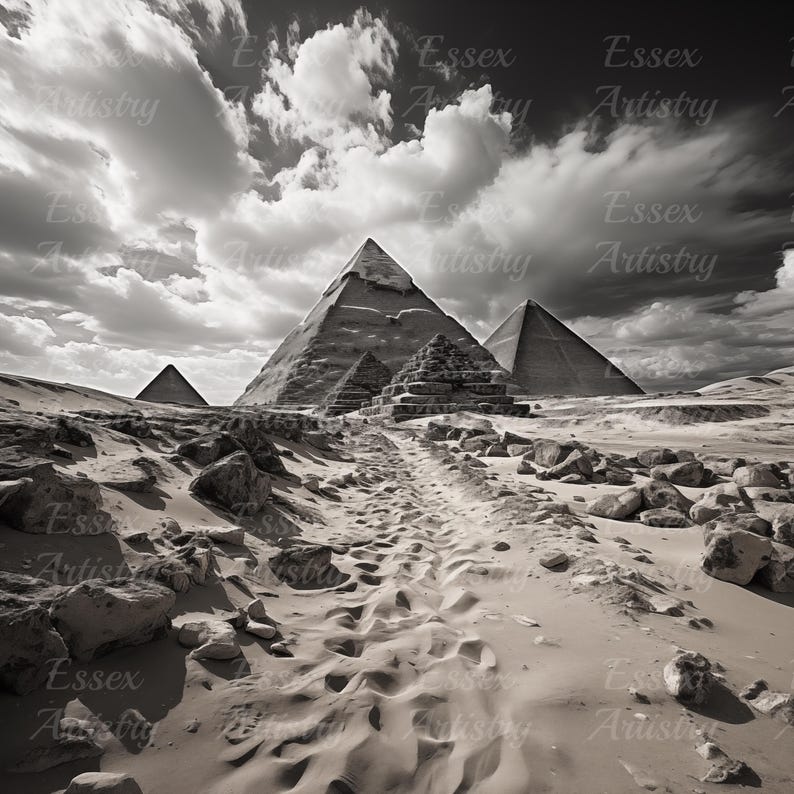 Epic Pyramid Landscapes Dramatic Egypt Digital Art Print Download - Etsy
