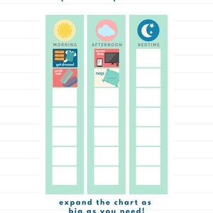 Green Kids Routine Chart Printable Daily Task Charts Chore - Etsy
