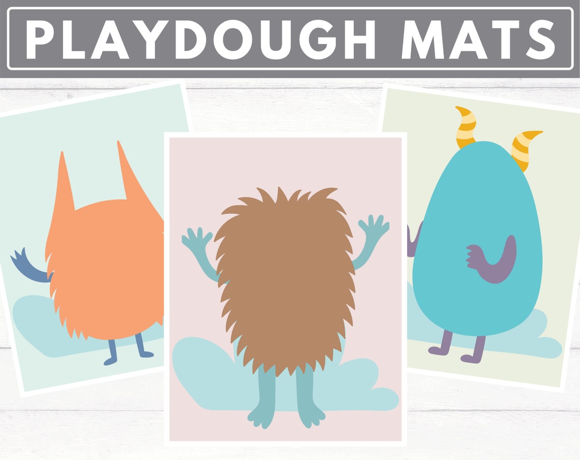 Monster Printable Playdough Mats Toddler Crafts Preschool | Etsy