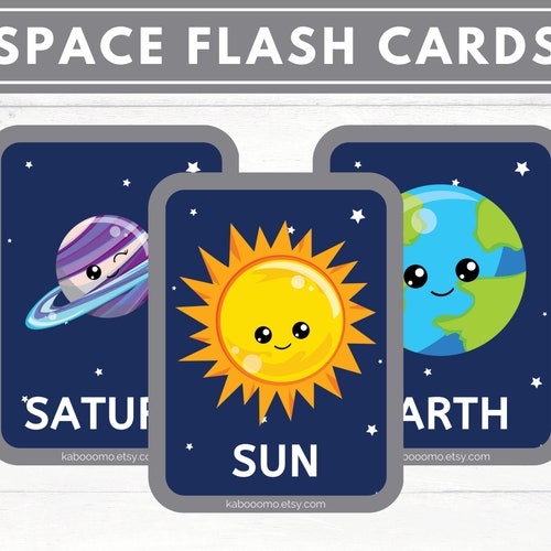 Solar System Printable Flashcards. Outer Space Cards Toddler. - Etsy