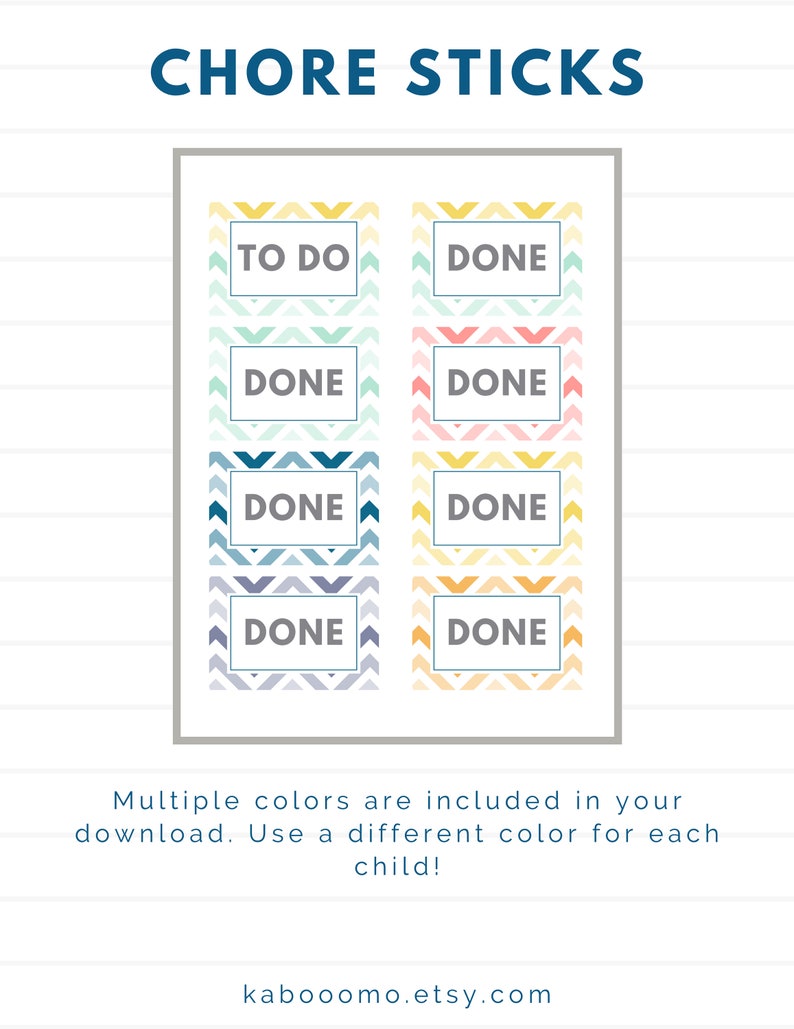 Popsicle Stick Chore Chart - Chore & Routines Printable