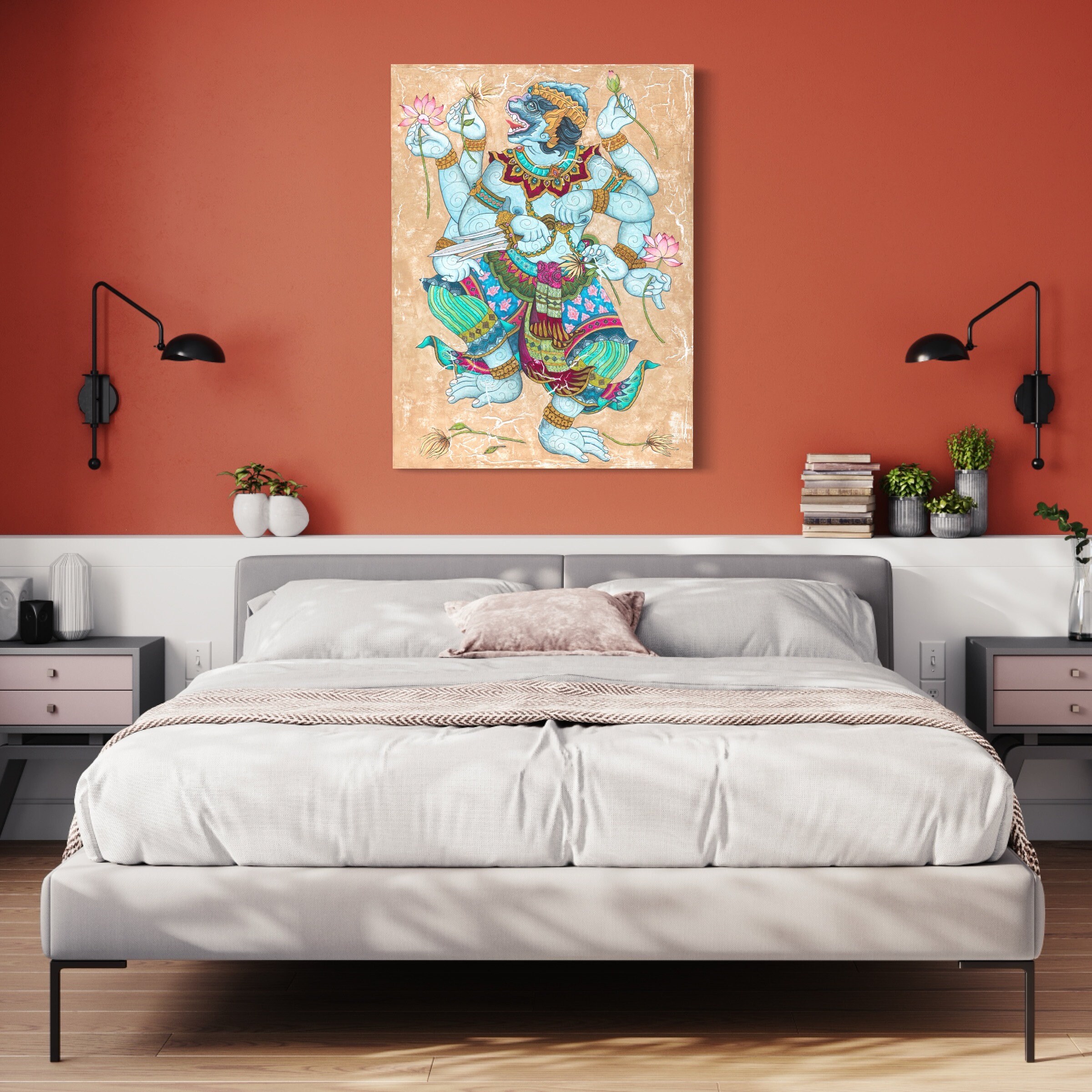 Dancing Hanuman GICLÉE - Etsy