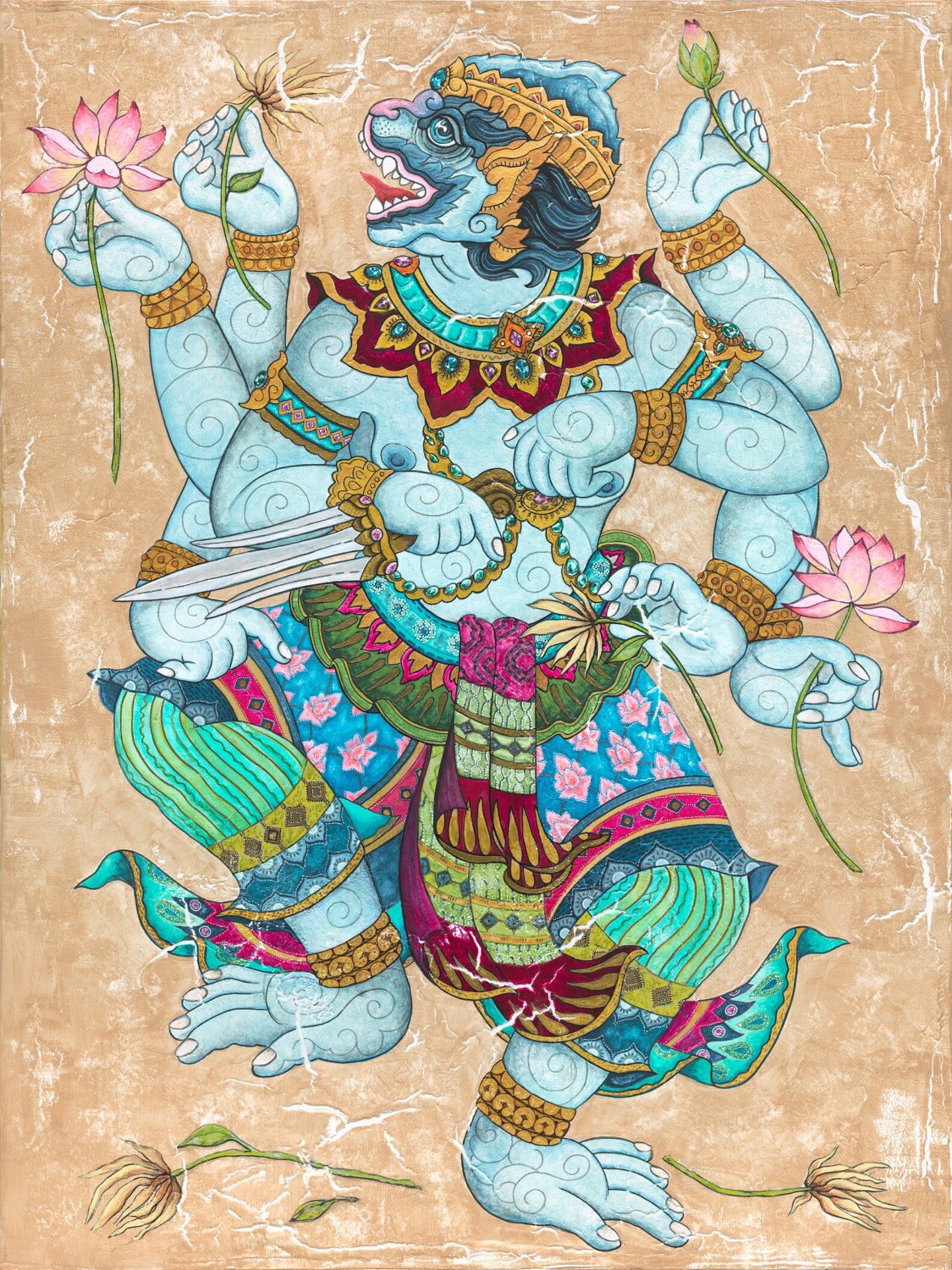 Dancing Hanuman GICLÉE - Etsy