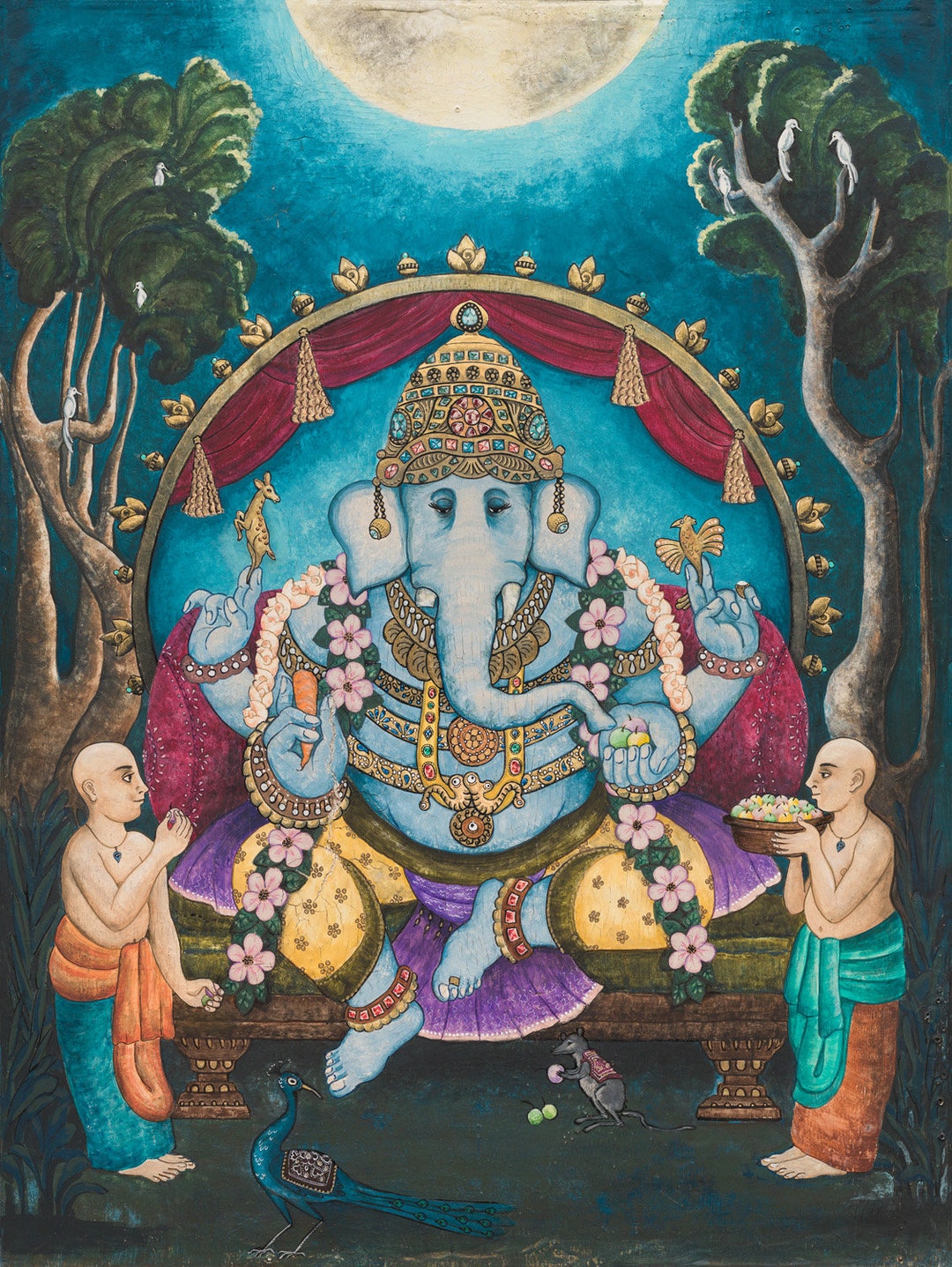 Ganesha, Mooshak and the Rasbhari Berries GICLÉE - Etsy