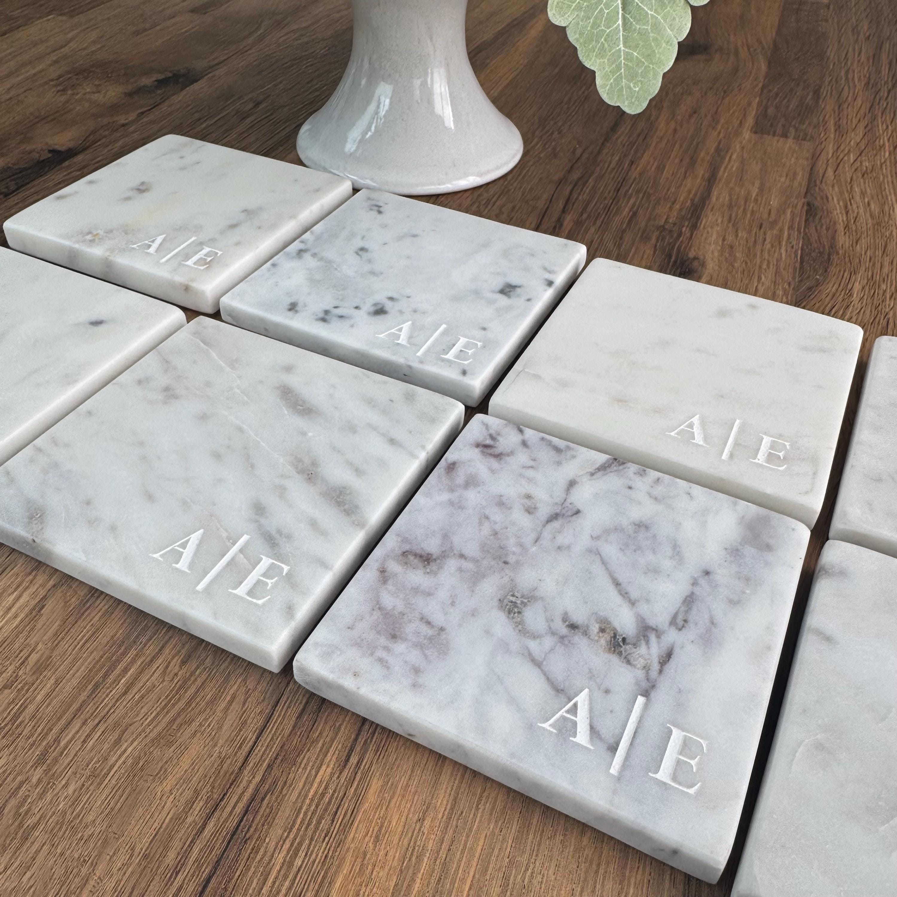 Personalised Marble Coaster - Custom Engraved Drink Coaster, Elegant ...