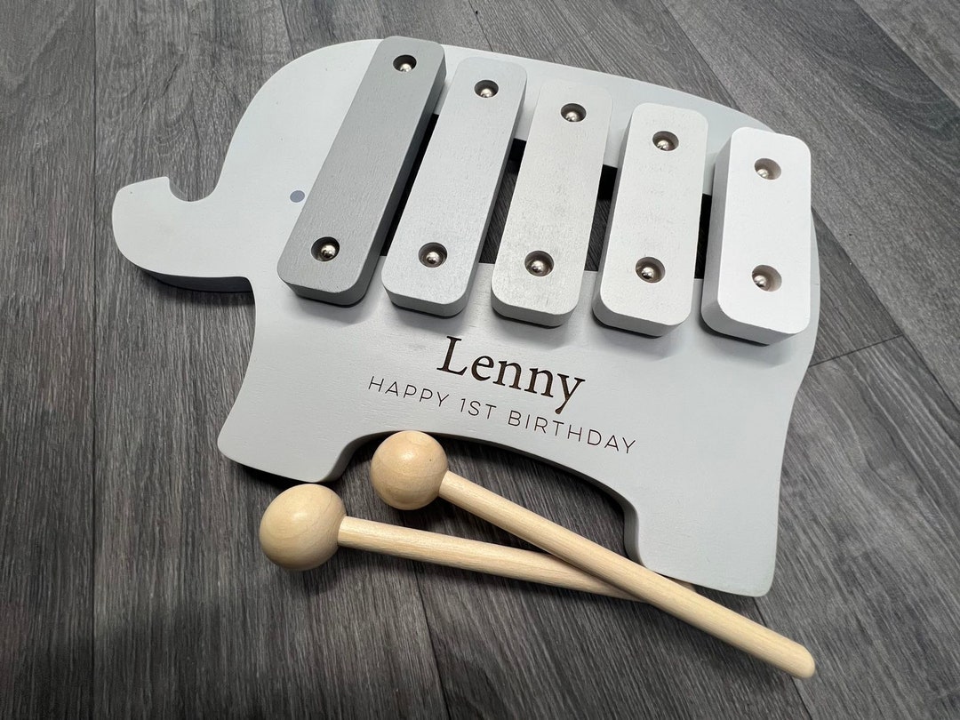 Buy Personalised Elephant Wooden Engraved Toy Xylophone Elephant Baby ...